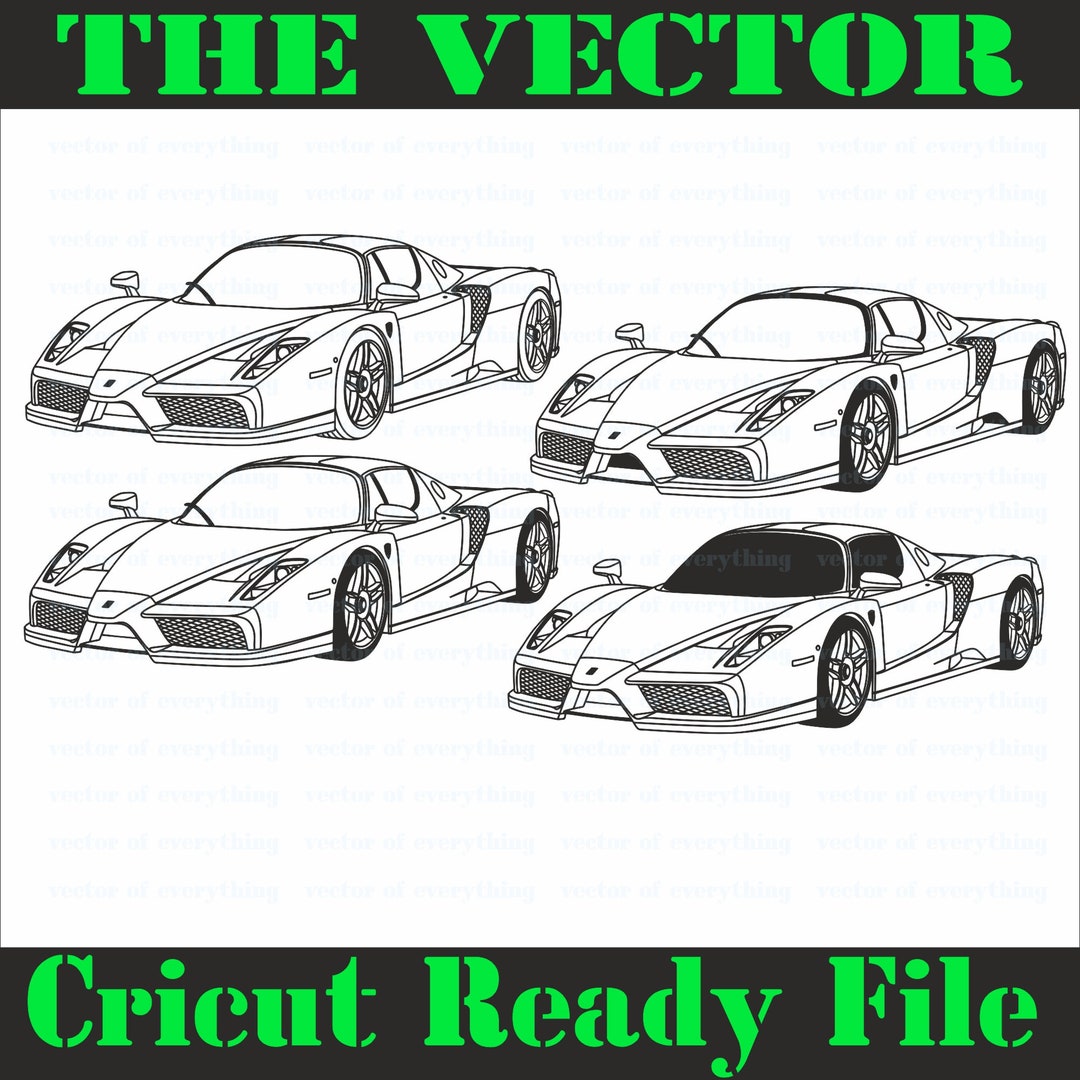 Sports Car Enzo SVG, Vector Cut File, Cricut, Silhouette, Laser Cnc ...