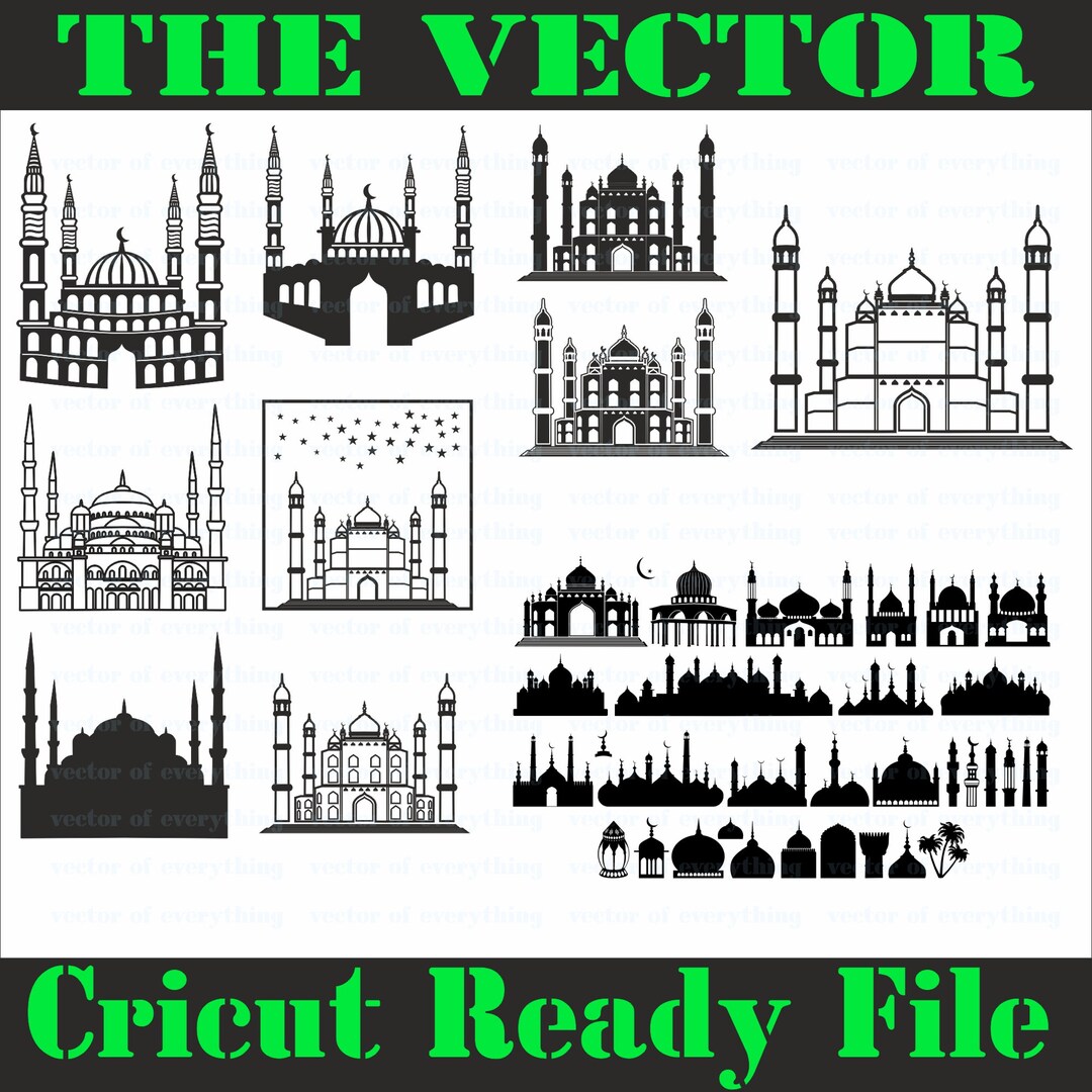 Mosque SVG, Vector Cut File, Cricut, Silhouette, Laser CNC, Plotter ...