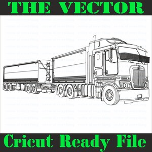 Semi Truck Tandem K200 SVG, Vector Cut File, Cricut, Silhouette, Laser ...