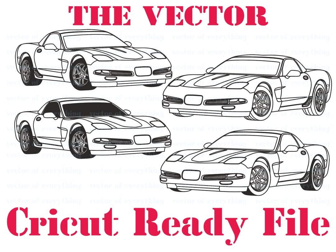 Customizable Corvette C5 SVG Vector Cut File for Cricut, Silhouette ...