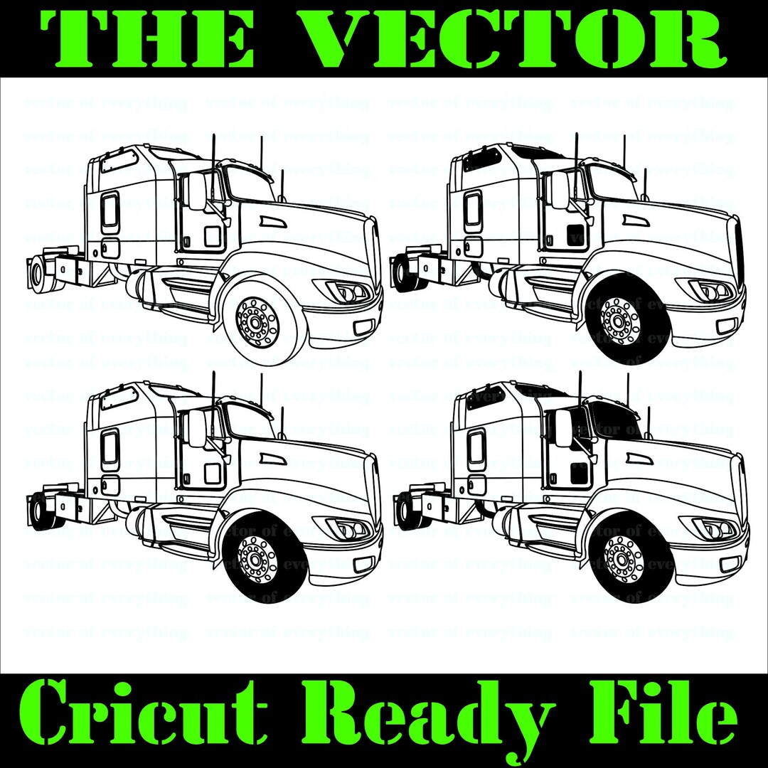 Single Axle Semi Truck SVG, Vector Cut File, Cricut, Silhouette, Laser ...