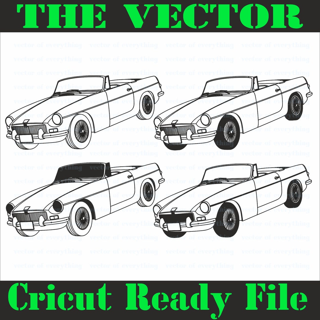 1962 Mgb Convertible SVG, Vector Cut File, Cricut, Silhouette, Laser ...