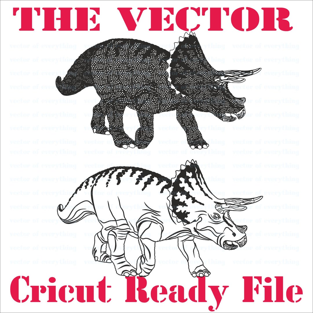 Dinosaur Triceratops SVG, Vector Cut File, Cricut, Silhouette, Laser ...