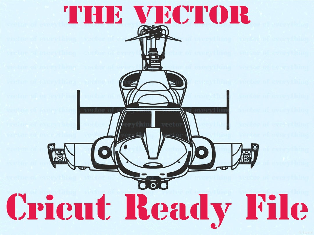 Airwolf Helicopter Front View SVG, Vector Cut File, Cricut, Silhouette ...