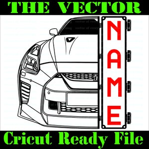 Sports Car GTR R35 Name SVG, Vector Cut File, Cricut, Silhouette, Vinyl ...
