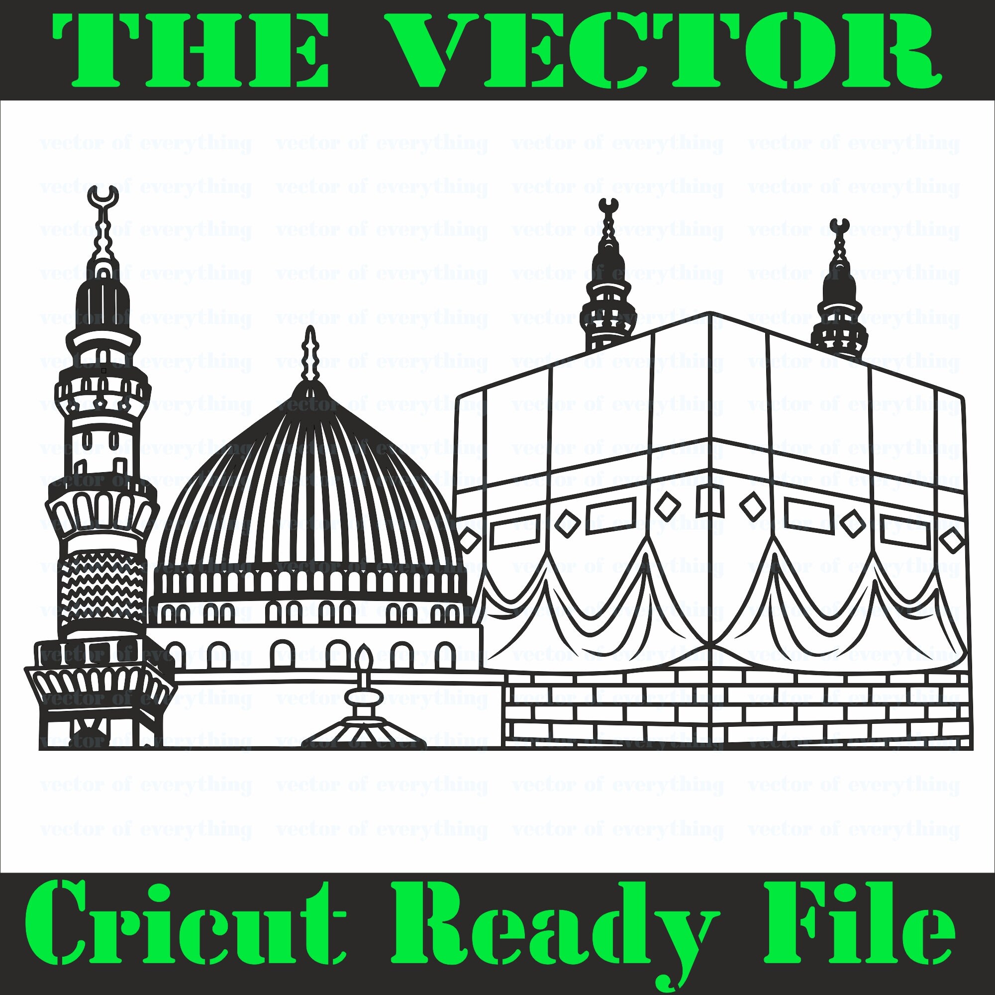 Makkah kabaa SVG, vector cut file, cricut, silhouette, laser cnc ...