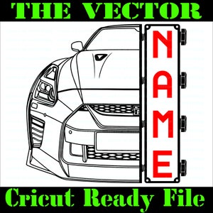 Sports Car GTR R35 Name SVG, Vector Cut File, Cricut, Silhouette, Vinyl ...