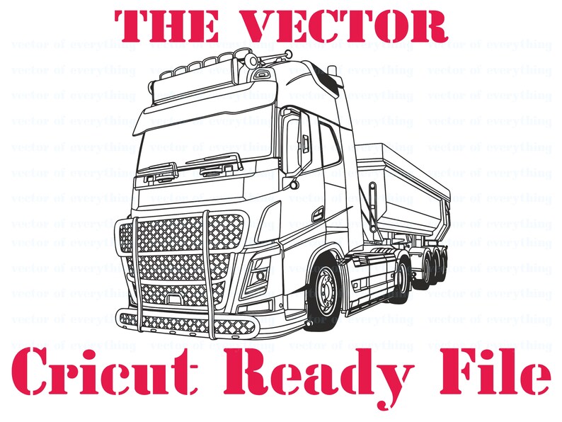Euro Semi Truck FH and Tipper Trailer SVG Vector Cut File - Etsy
