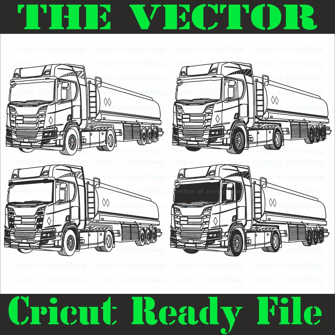 Tanker Truck Lkw SVG, Vector Cut File, Cricut, Silhouette, Vinyl, Laser ...
