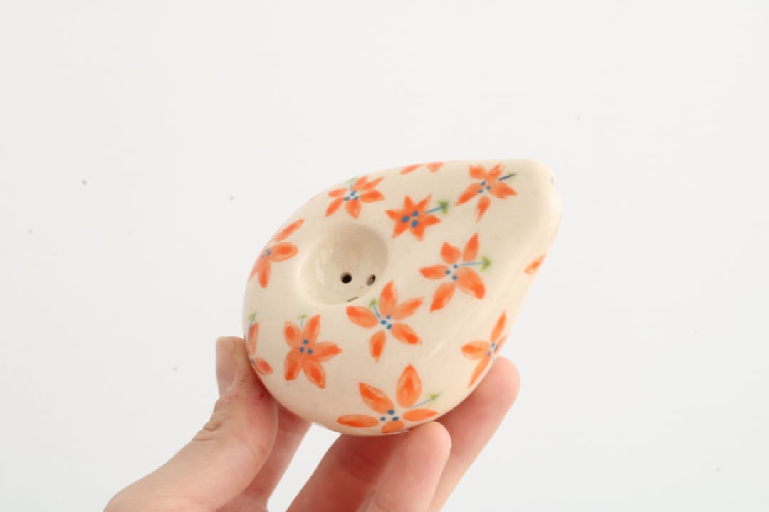 Ceramic Pipe. Blue Orange Daisy Flowers. Floral Pipe. - Etsy