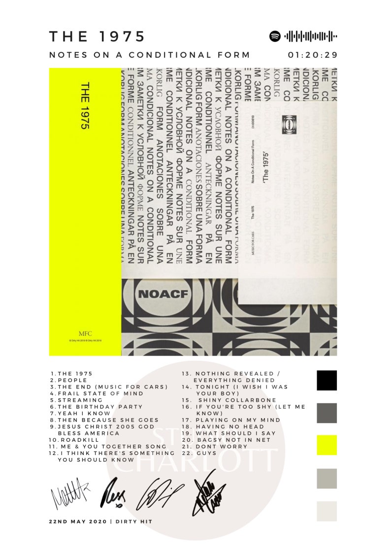 The 1975 Notes on A Conditional Form Album Poster Print Printable ...