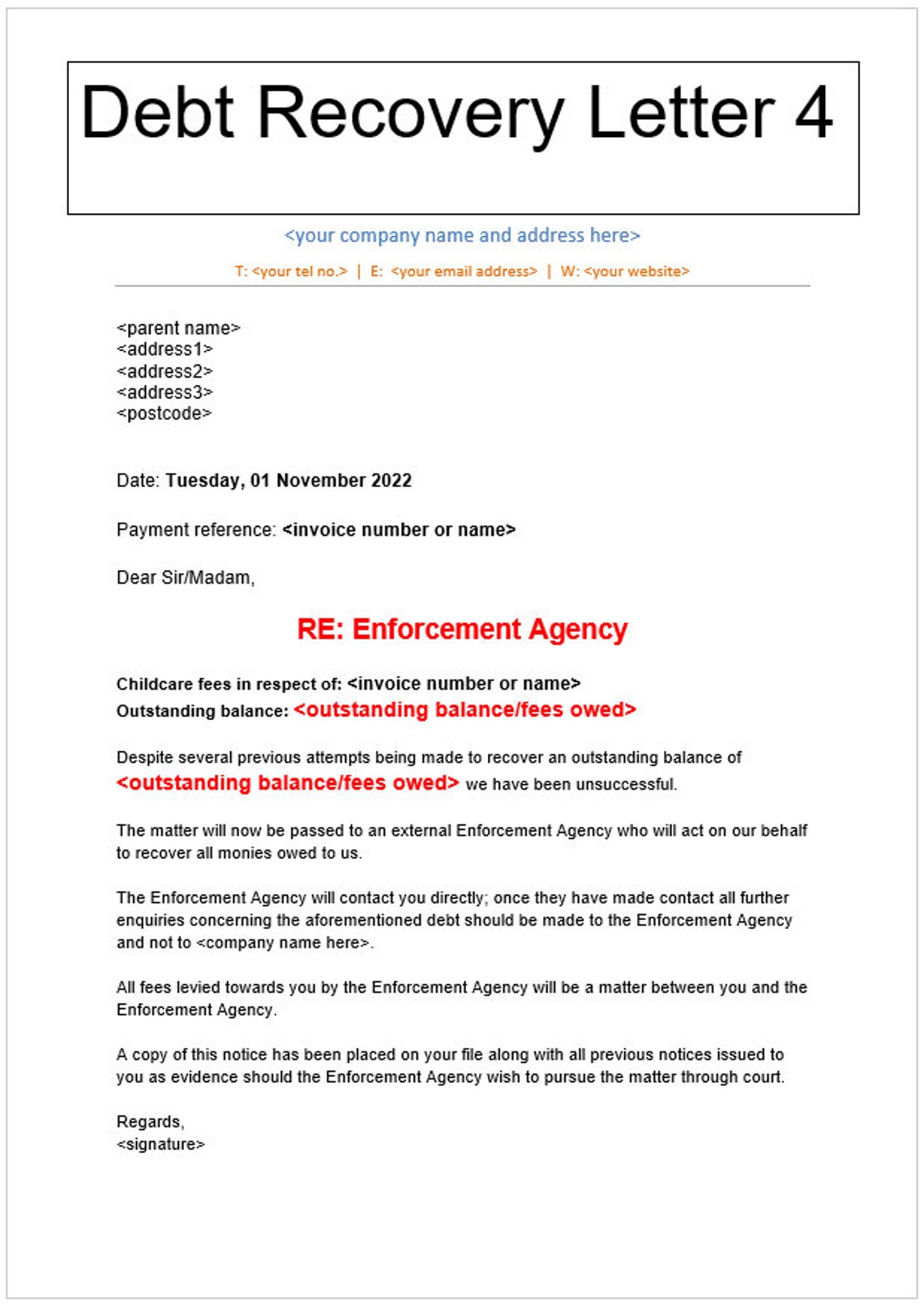 Debt Management Toolkit for Business, Includes 4 Debt Recovery Letters ...