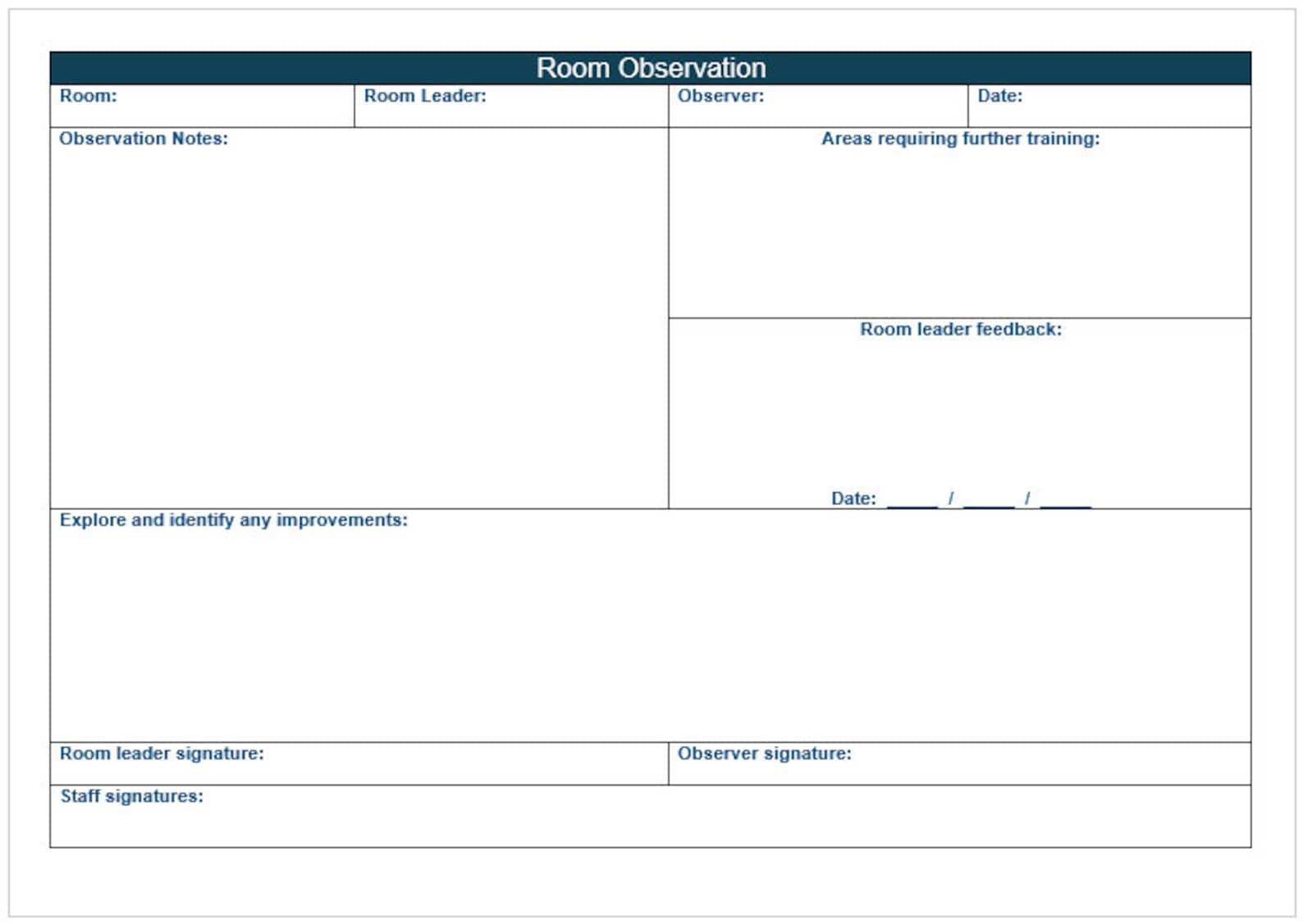 Observations for Children's Nursery, Childminder, Editable, Printable ...