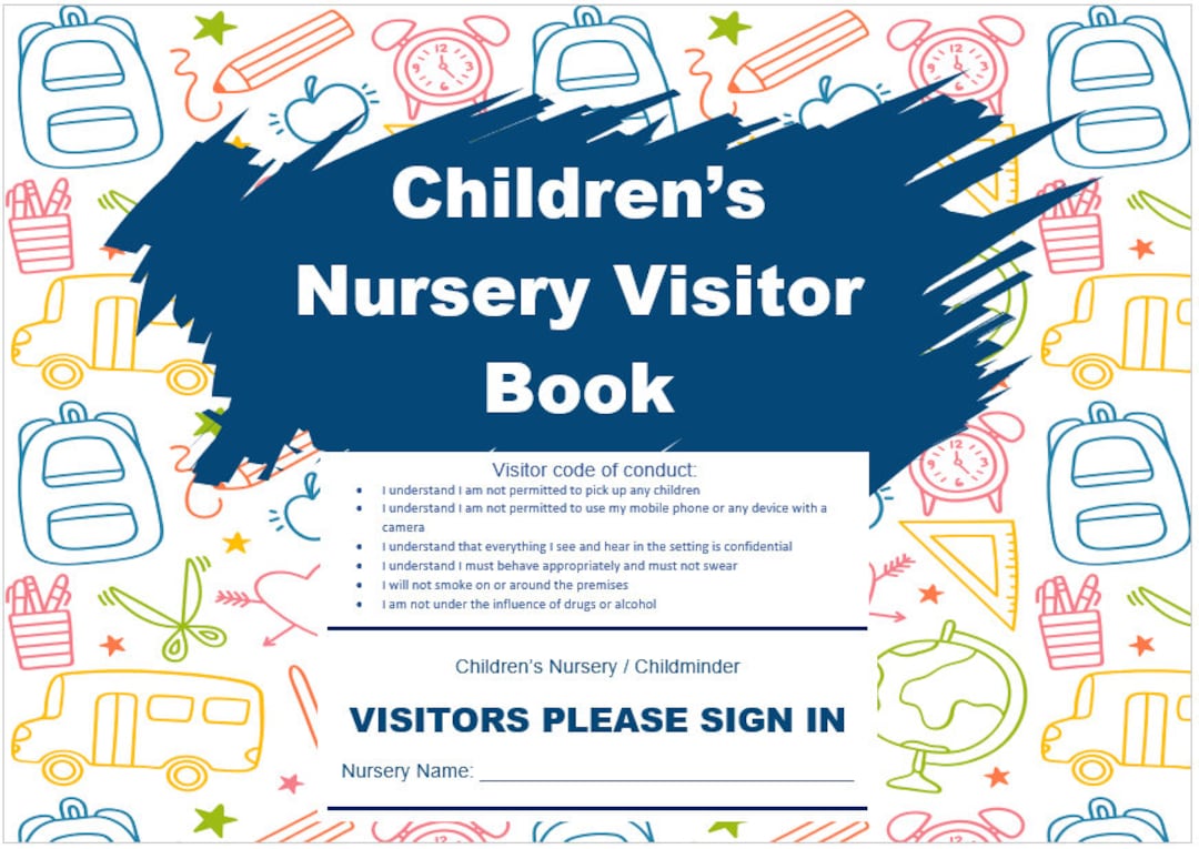 Visitors Signing in and Out Book for Children's Nursery or Childminder PDF - Etsy