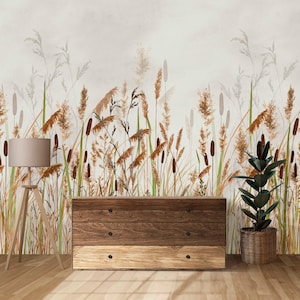 Wallpaper reed Color FREE SHIPPING WORLDWIDE Wall Decor Mural Peel and ...