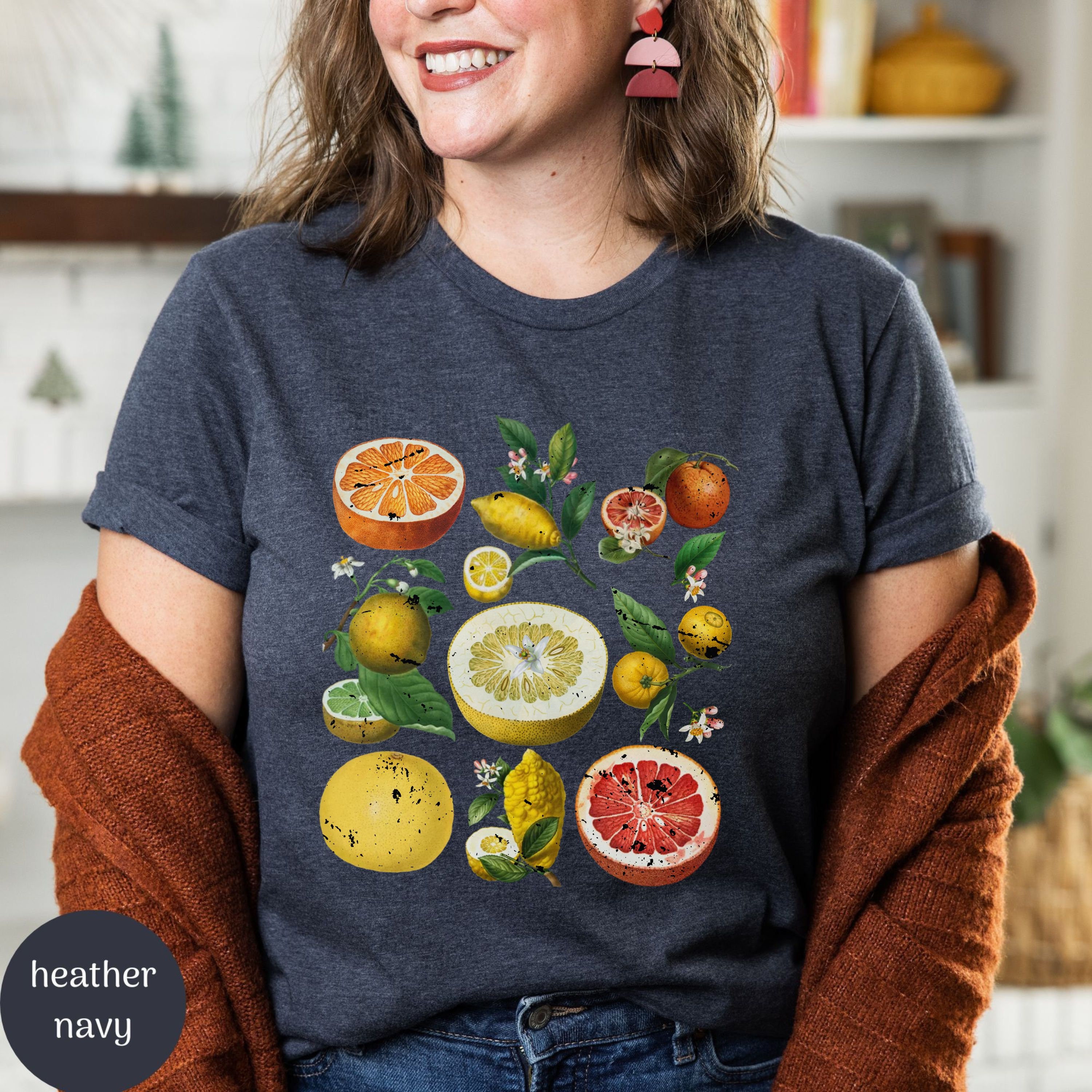 Vintage Botanical Shirt, Botanical Citrus Print, Cute Fruit Tshirt ...