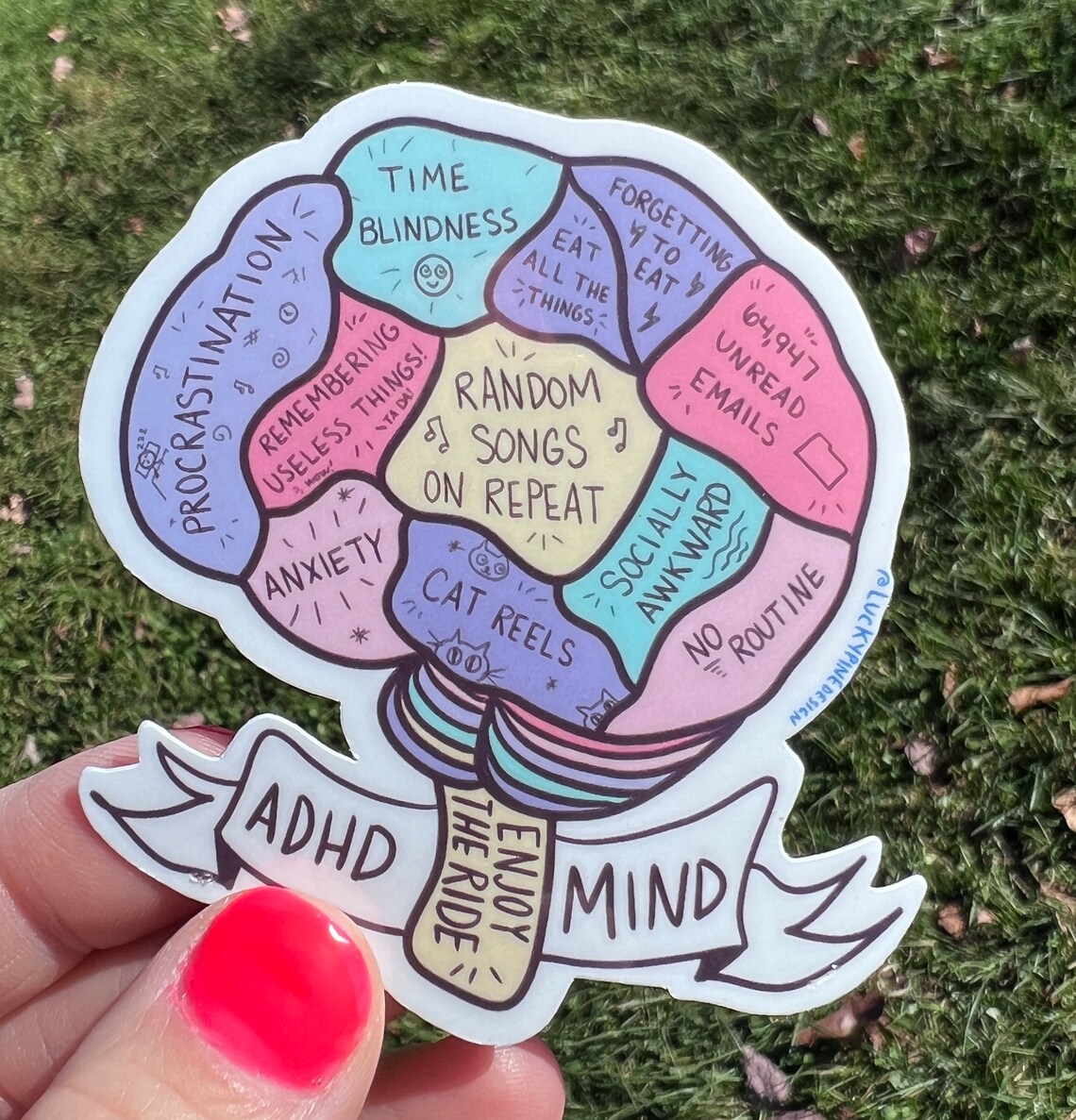 Adhd Brain Sticker, Adhd Sticker - Etsy