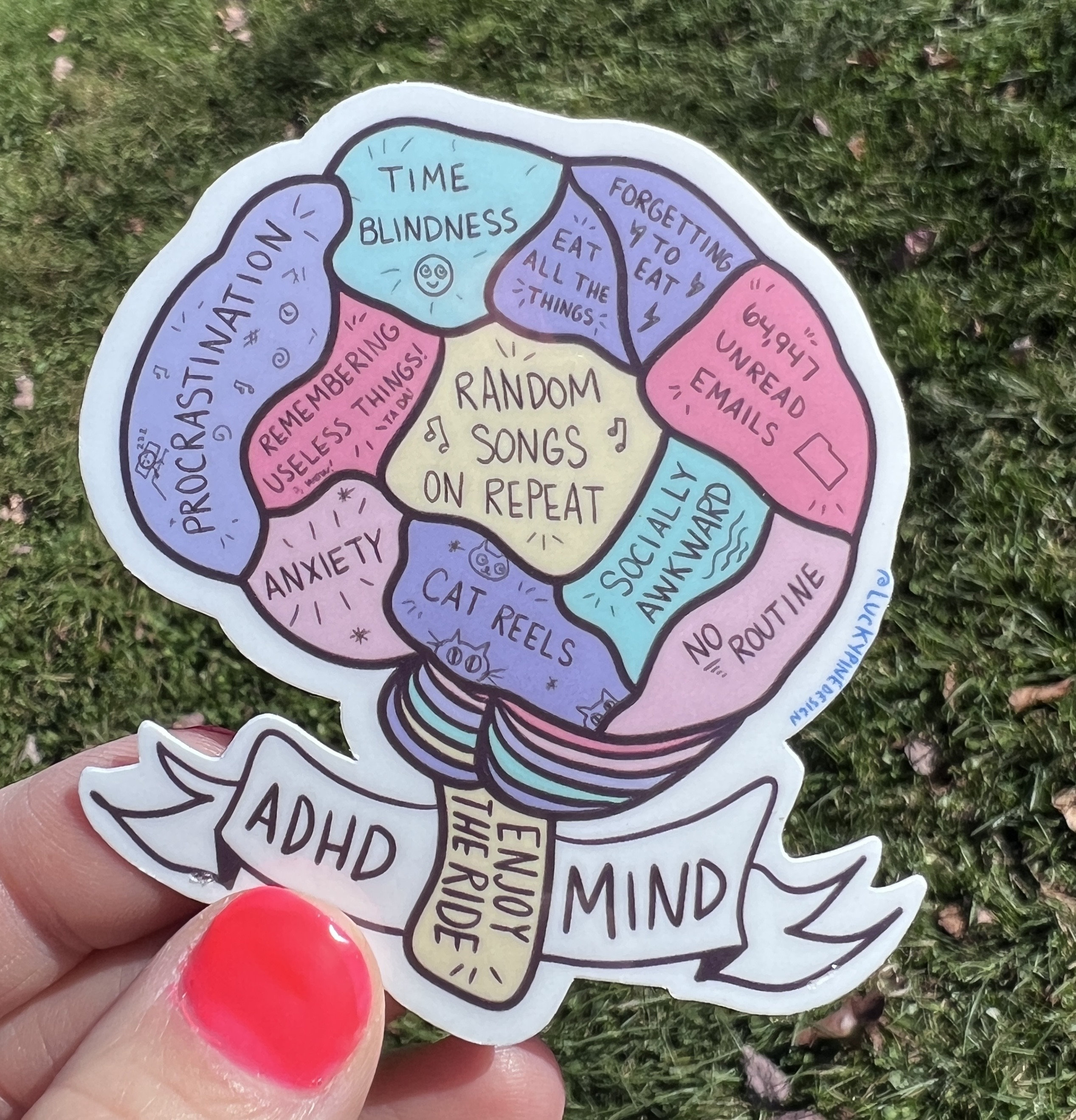 Adhd Brain Sticker, Adhd Sticker - Etsy