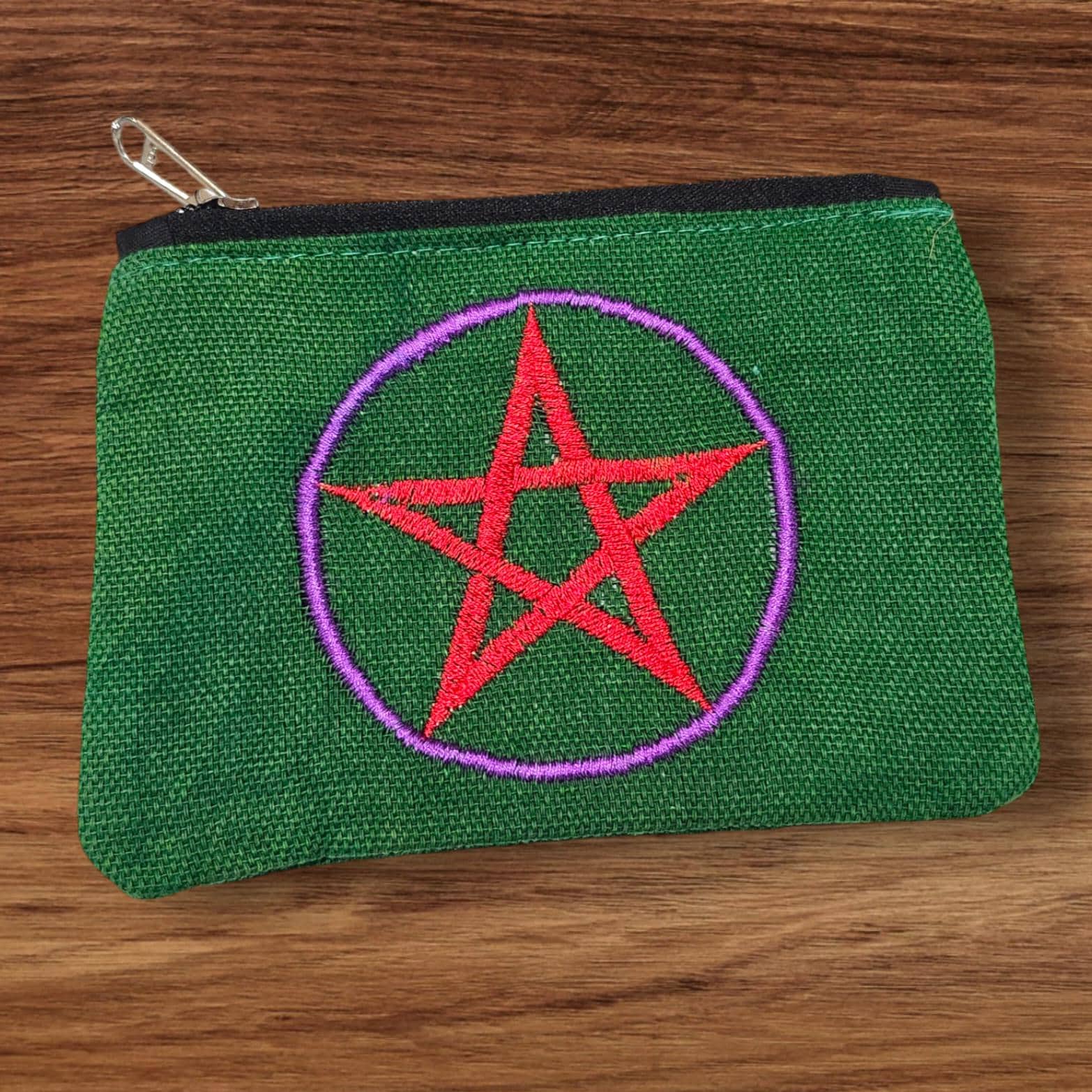 Pentacle Embroidered Cotton Coin Purse/pouch/for Crystals/witchy Wallet ...