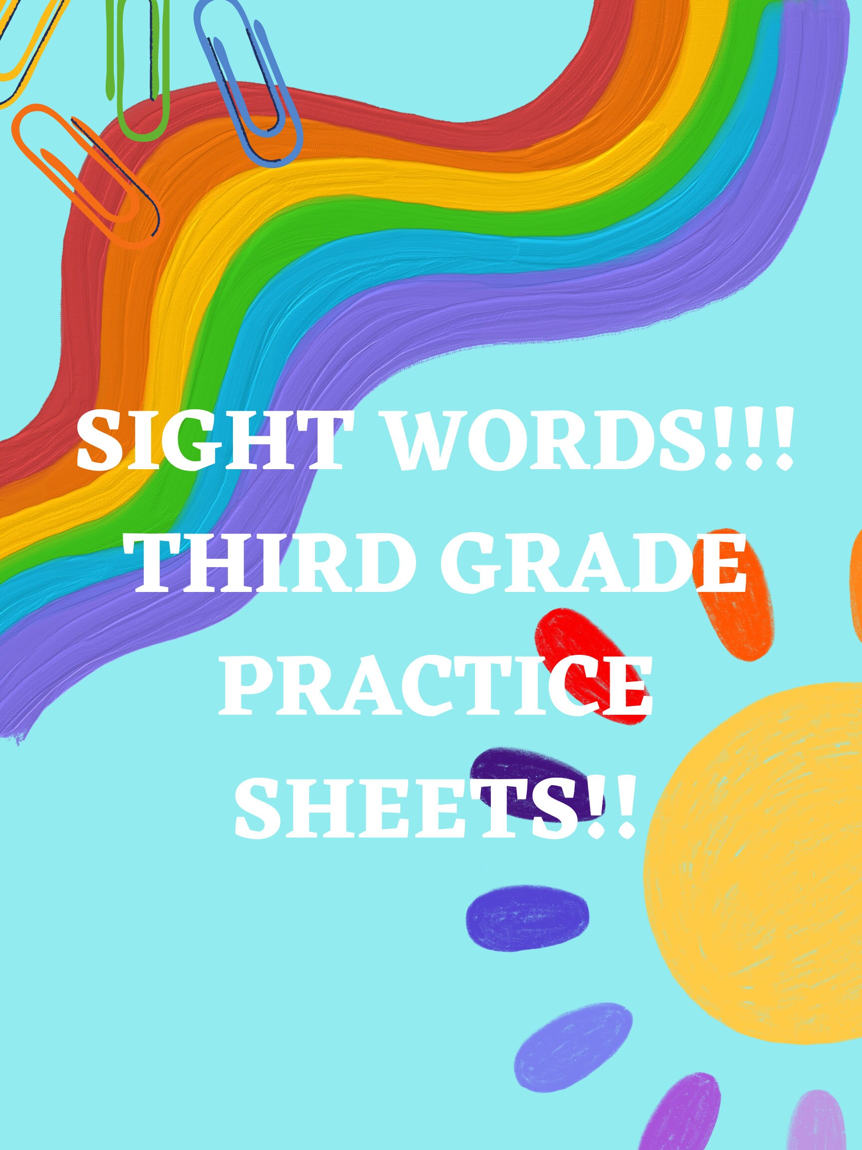 Sight Word Printable's for Third Grade, Child Early Learning, English ...