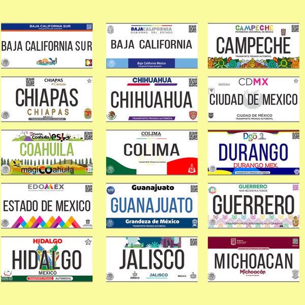 License Plates of Mexico - Etsy