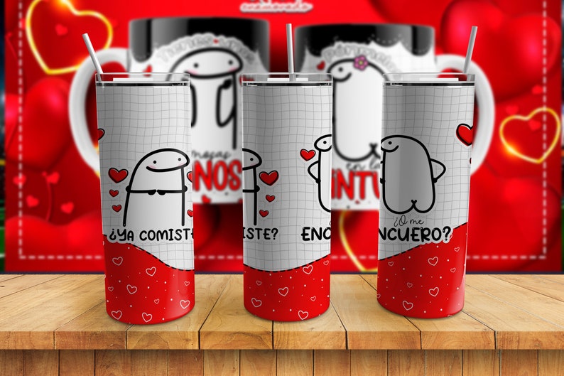 12 Plantillas Flork TUMBLER skinny Vasos San Valentin Frases - Etsy España