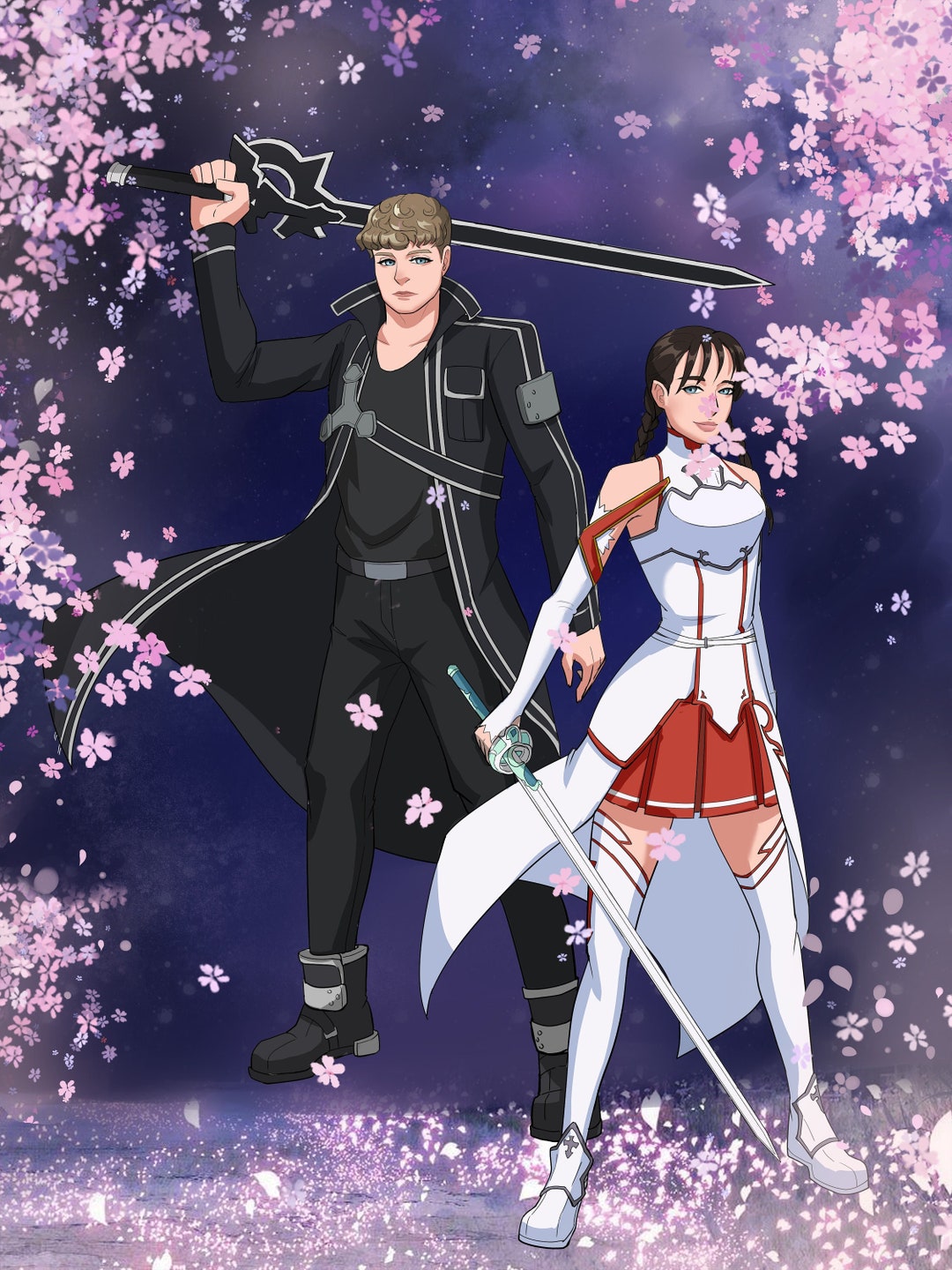 Custom Any Anime Portrait, Custom Couple Portrait, Family Portrait ...