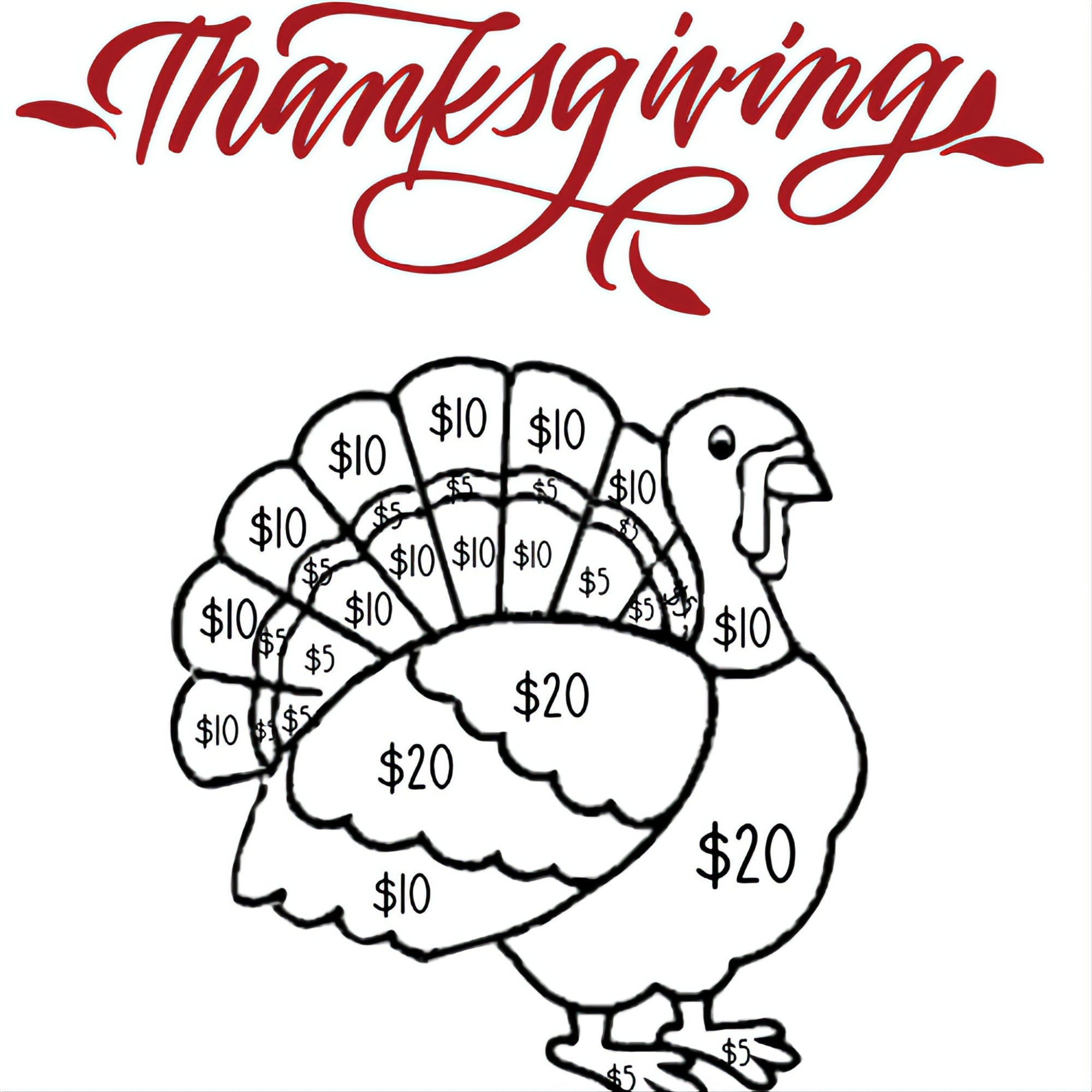 Thanksgiving Savings Challenge Tracker Size : A6 - Etsy