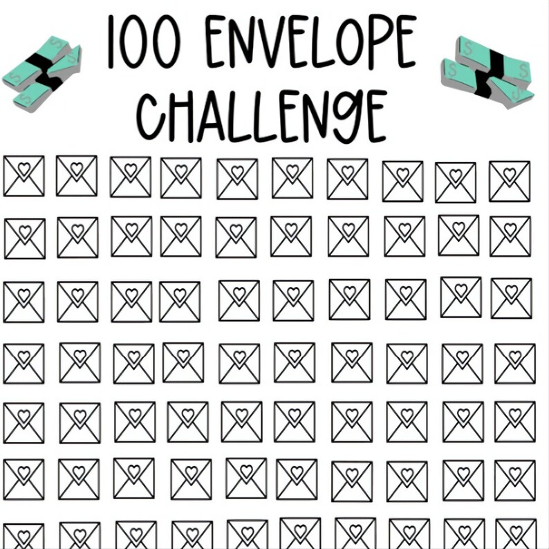 Printable 100 Envelope Challenge Tracker Printable 100 Envelope Challenge Tracker