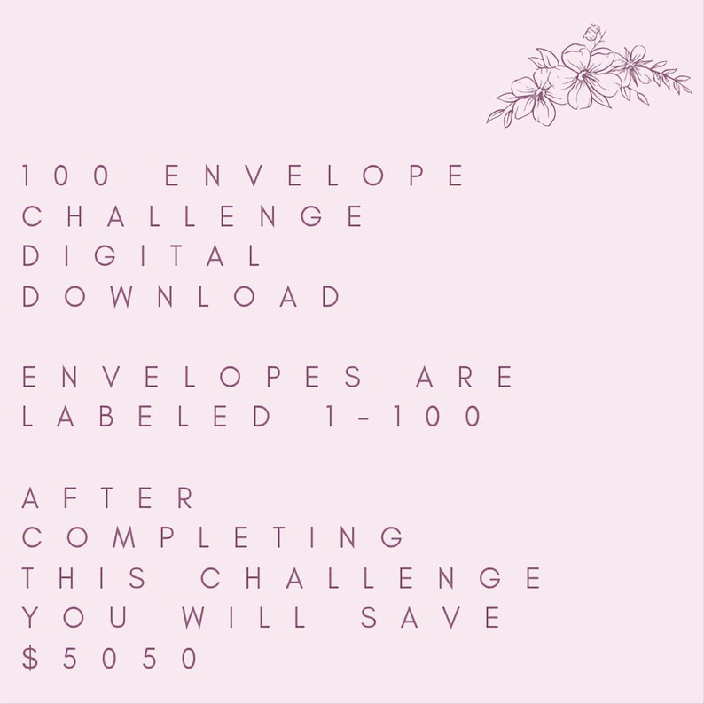 5k 100 Envelope Challenge Printable Tracker Digital Download With ...