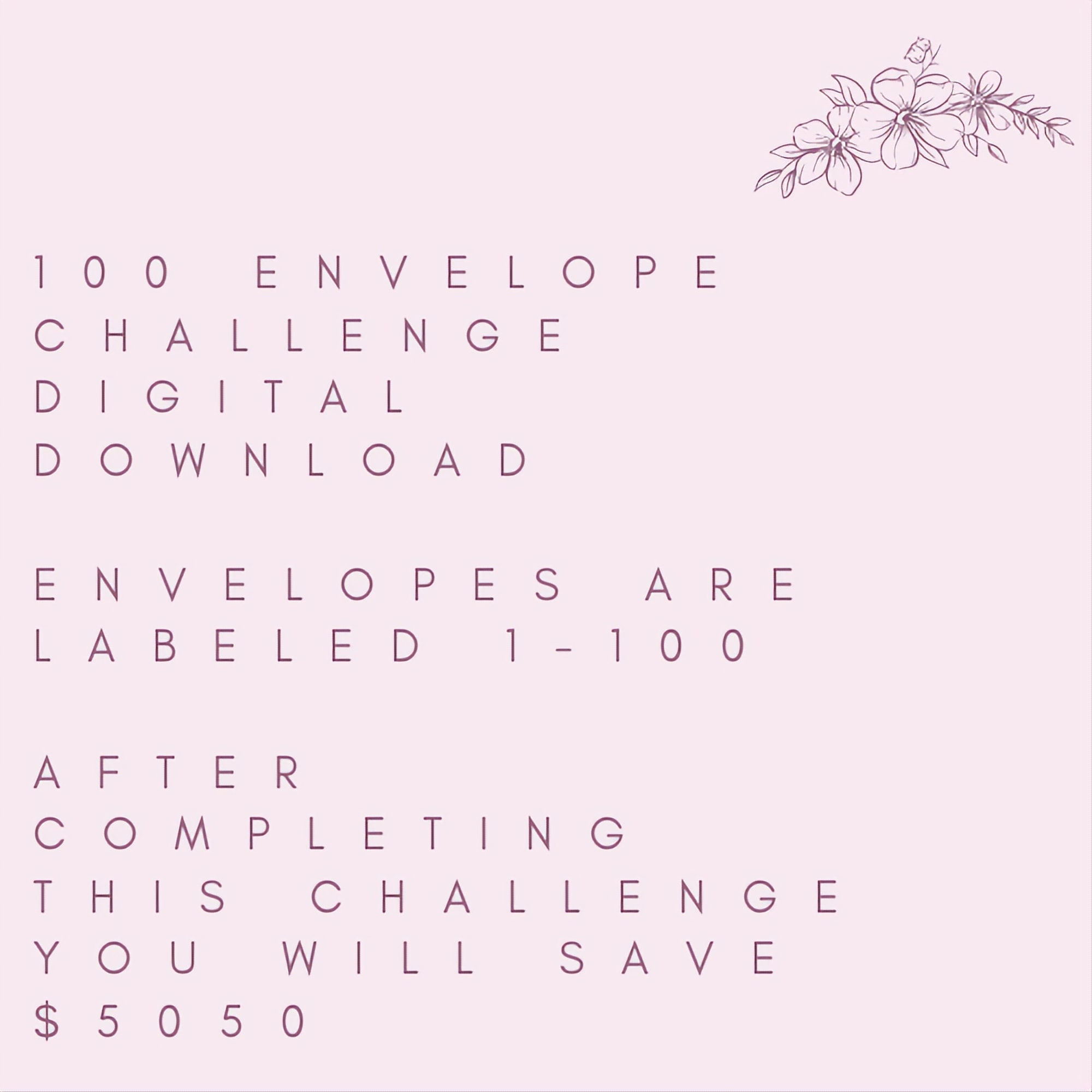 5k 100 Envelope Challenge Printable Tracker Digital Download - Etsy