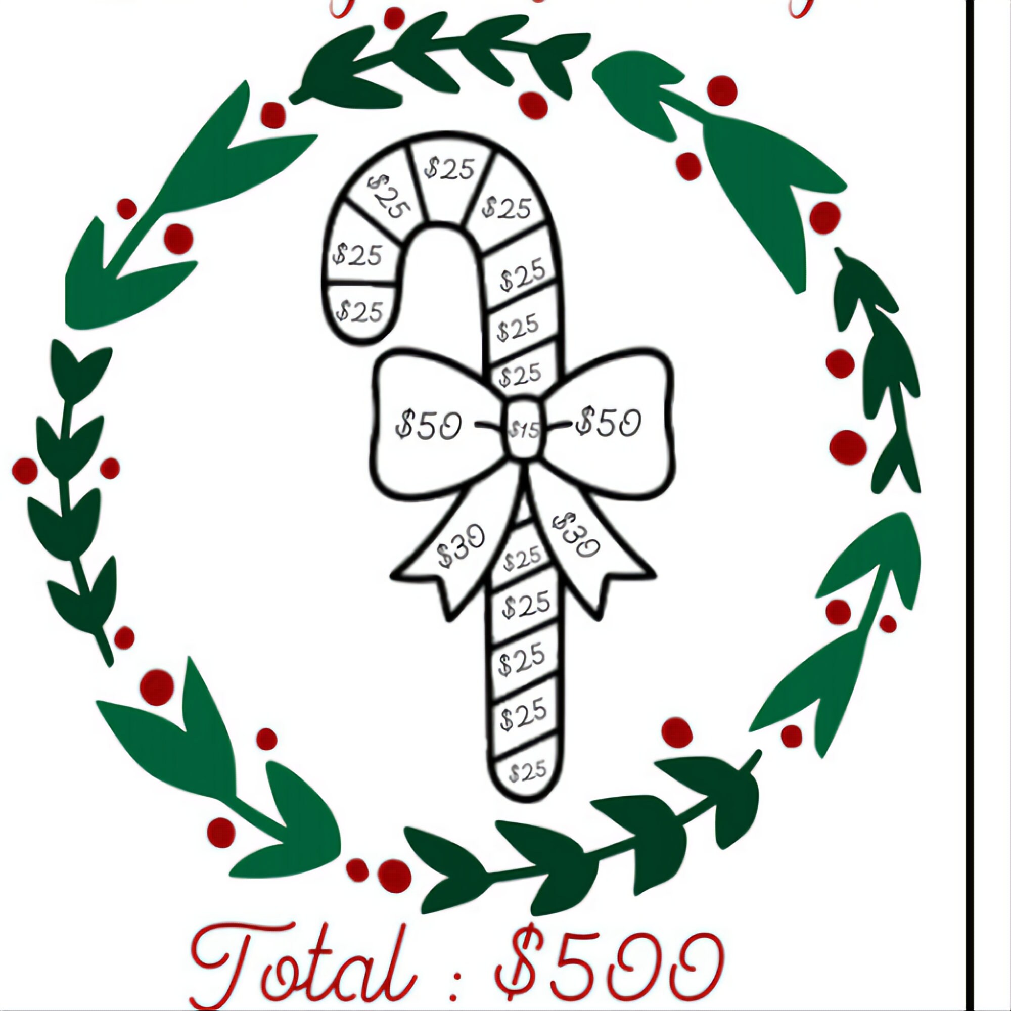 Christmas Savings Challenge Full Size Printable Digital Download - Etsy