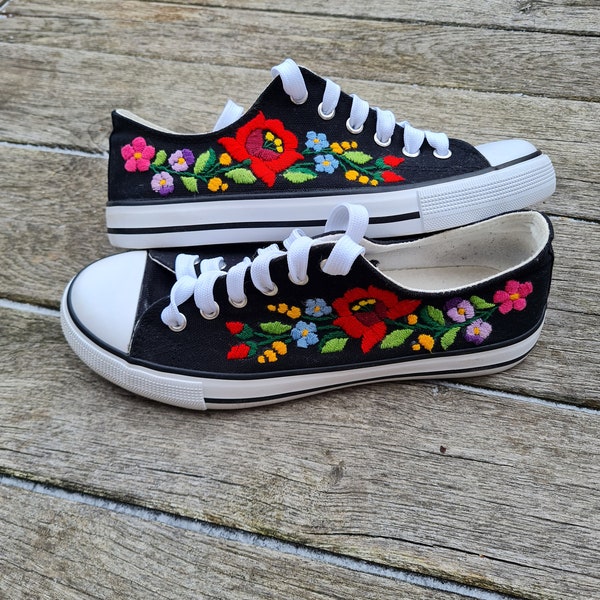 Embroidered Shoes - Etsy