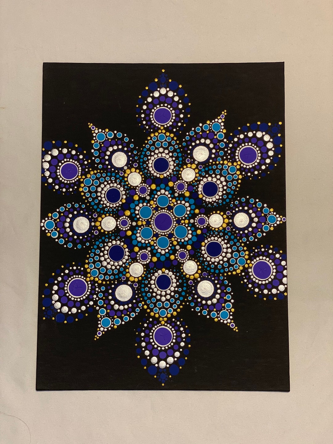 Mandala Dot Painting on Canvas - Etsy