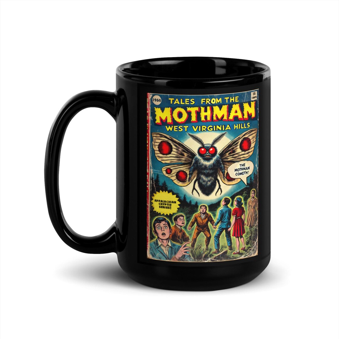Mothman Comic Book Coffee Mug: Retro Cryptid Art Tea Mug - Etsy