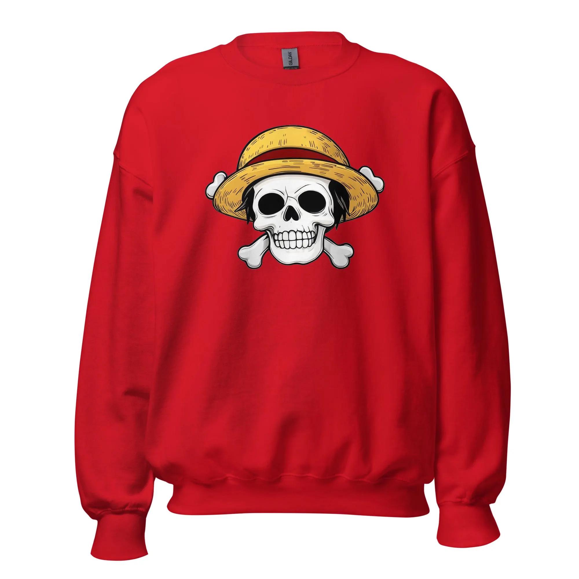 Luffy Jolly Roger Skull and Cross Bones Unisex Sweatshirt One Piece ...