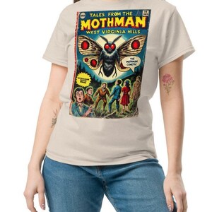 Mothman Comic Book Cover Harbinger of Doom Funny Cryptid Tshirt | Tshirt GIFT for Him ...