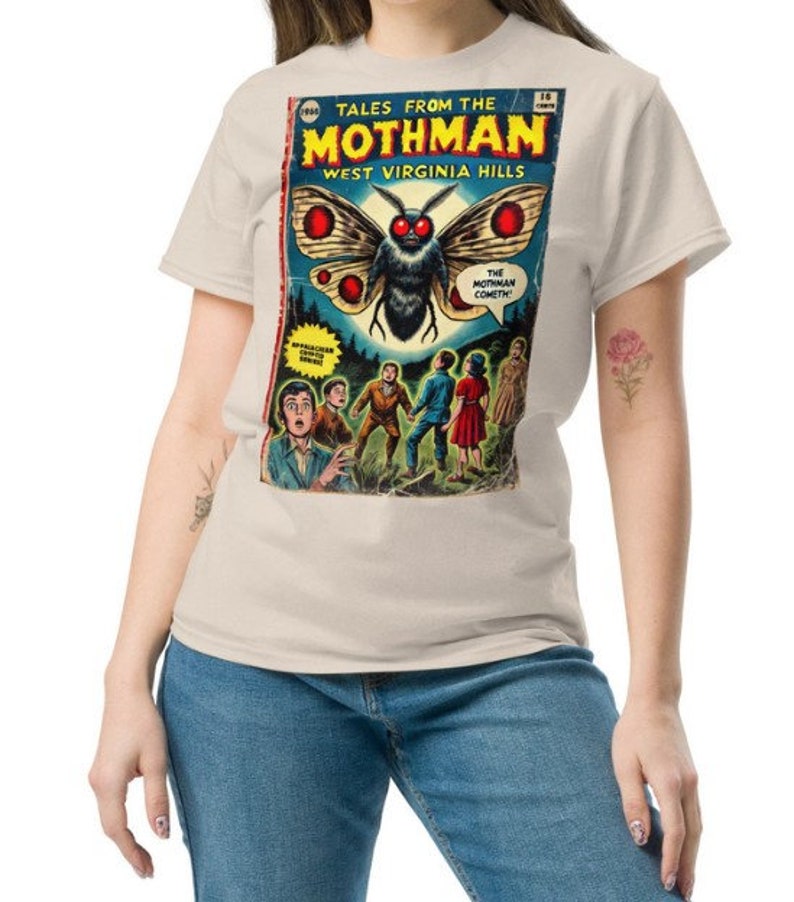 Mothman Comic Book Cover Harbinger of Doom Funny Cryptid Tshirt Tshirt ...