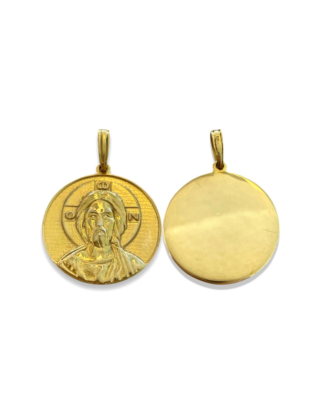 Jesus Christ the Almighty Gold 14K Pendant Οrthodox Gold Pendant ...