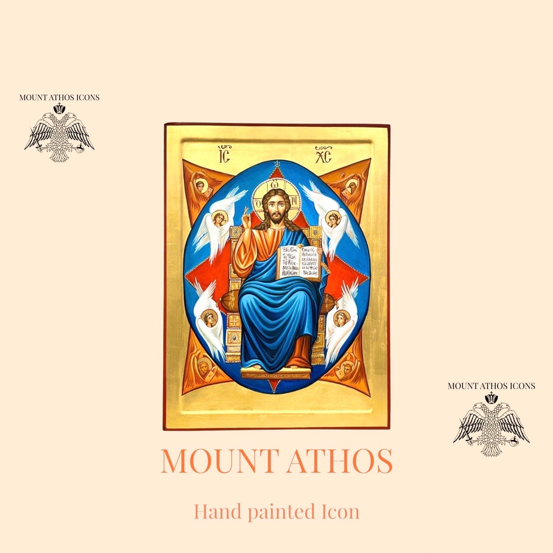 Jesus Christ Enthroned, Mount Athos,monasteries,mount Athos Icon ...