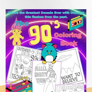 Coloring Activity Book the 90s Printable PDF Instant Digital Download ...