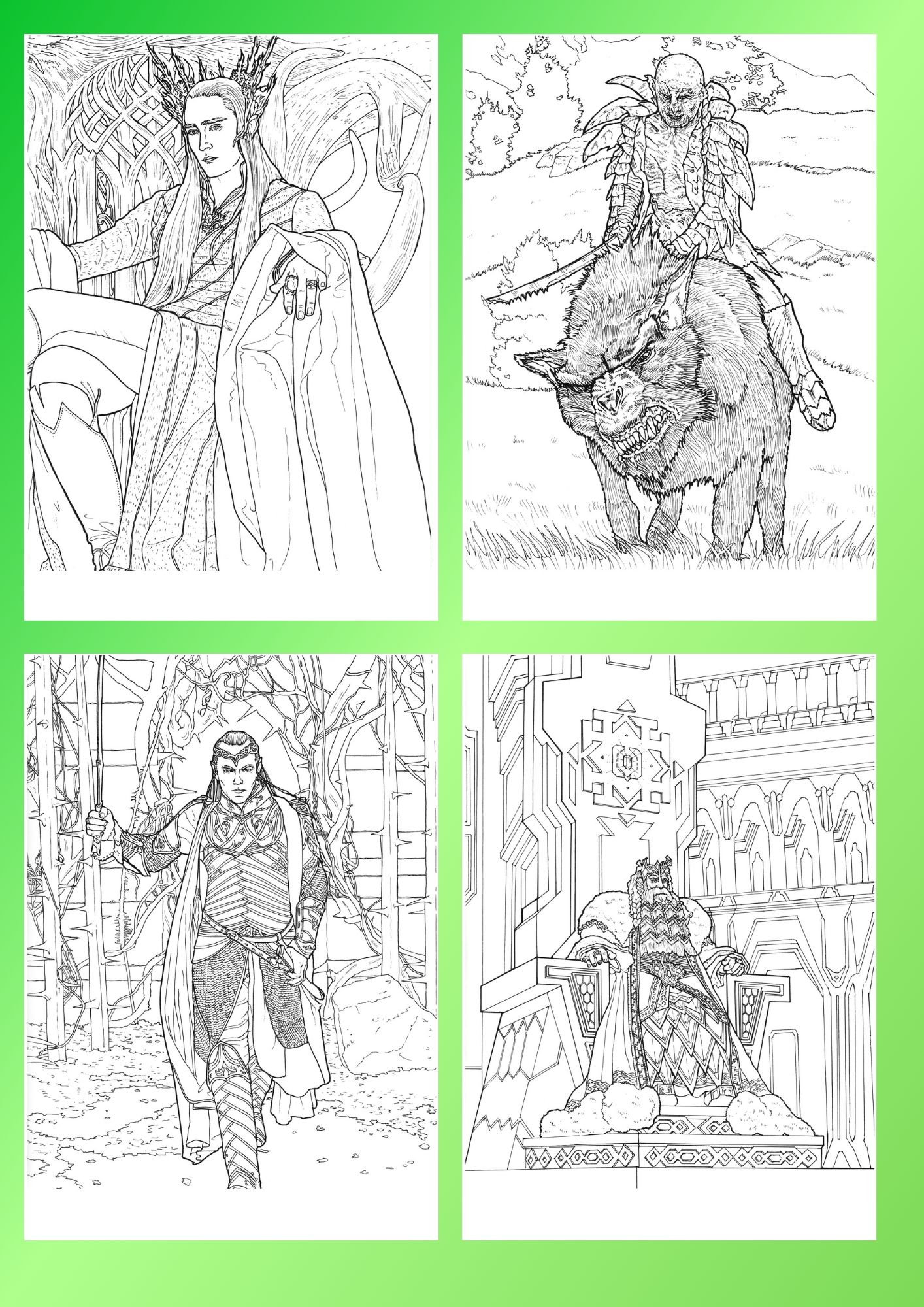 The Hobbit Coloring Book 77 Pages Printable PDF Instant Digital ...