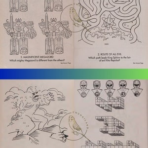 Vintage Coloring Book Power Rangers PDF Printable Instant Download ...