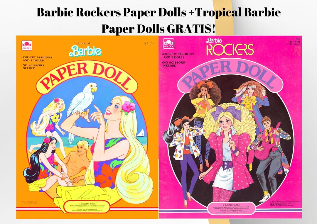 Barbie Ken Paper Dolls Printable PDF Instant Digital Download Retro ...