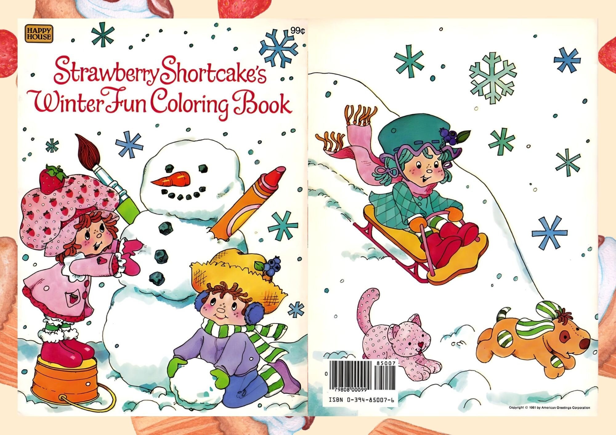Vintage Coloring Book Strawberry Shortcake Printable PDF Instant ...