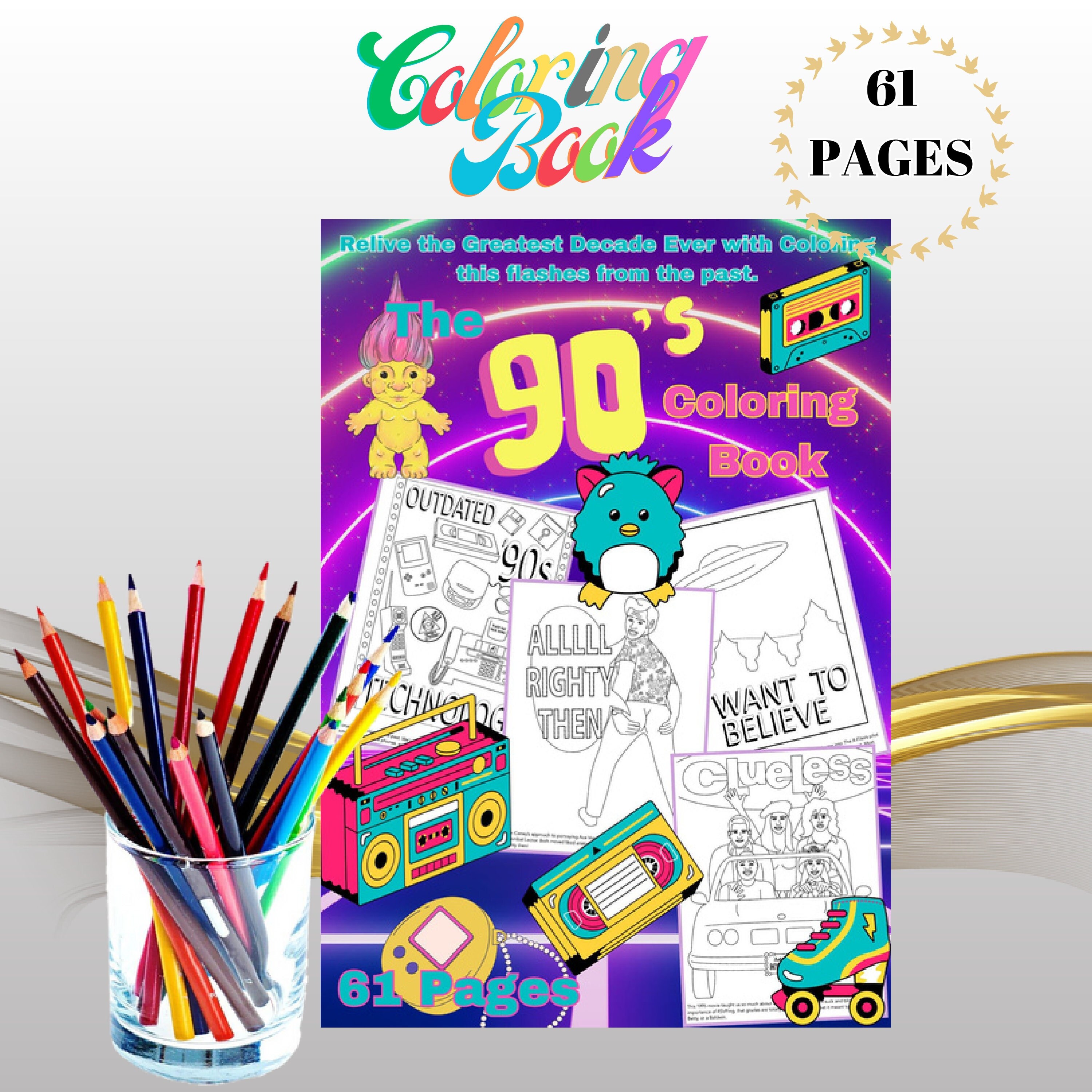 Coloring Activity Book the 90s Printable PDF Instant Digital Download ...