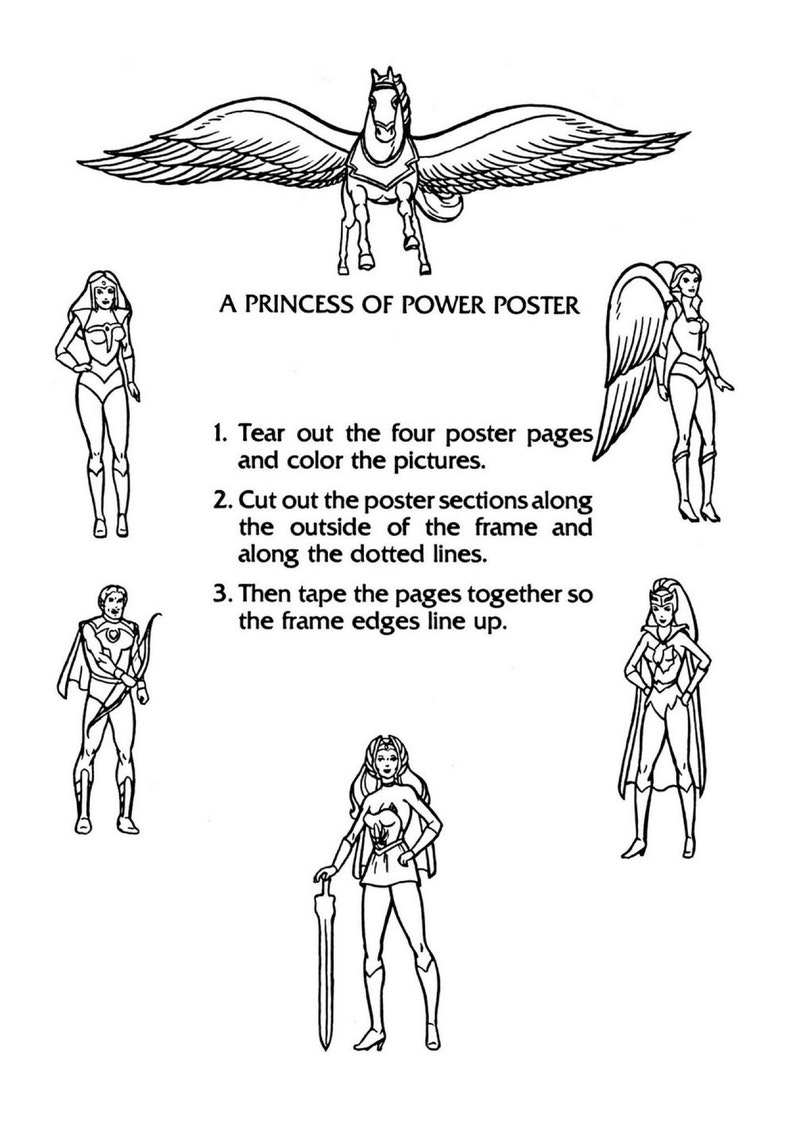 A Giant Coloring Book Princess of Power She-ra 108 Pages Printable PDF ...