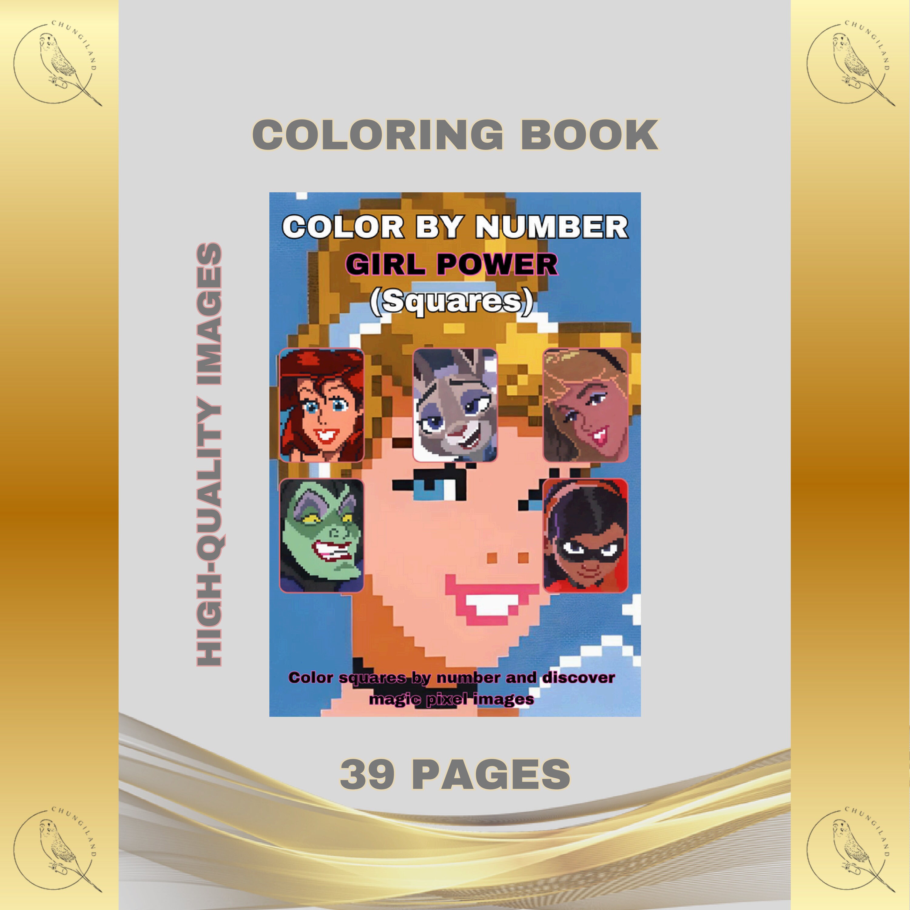 Coloring Book Color by Number Squares Printable PDF Instant Digital ...