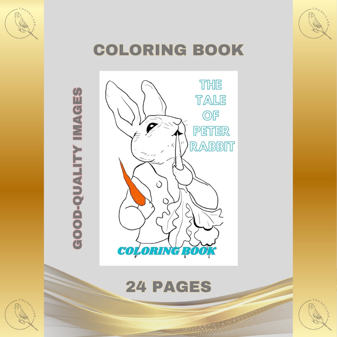 Peter Rabbit Coloring Book Printable PDF Instant Digital Download Retro ...