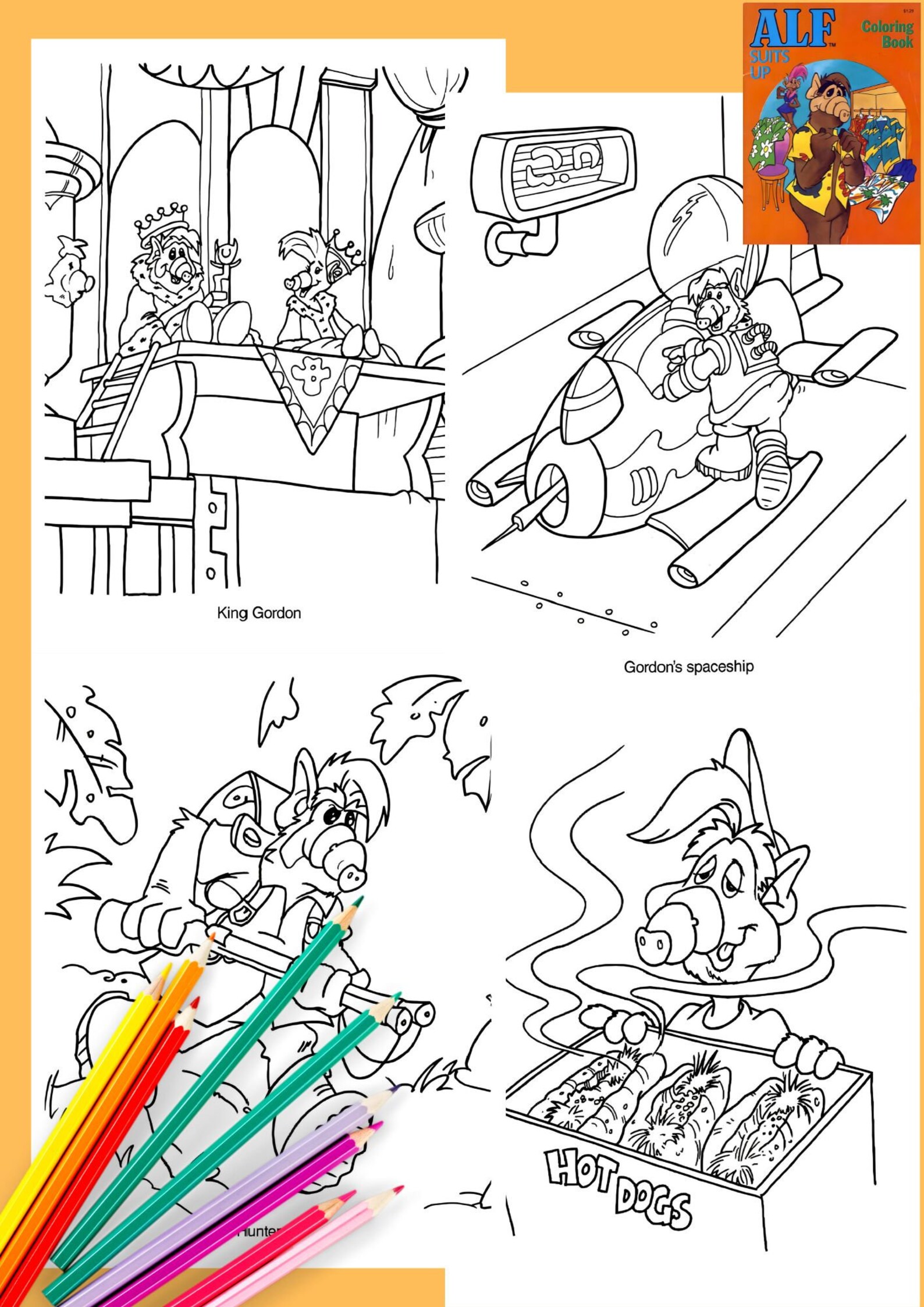 OFFER 2 Coloring Activity Books Alf Animated Series Printable PDF ...